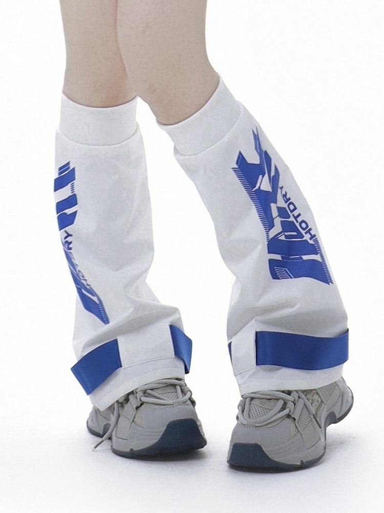 Blue and White Jirai Kei Letters Leg Warmers – SpreePicky