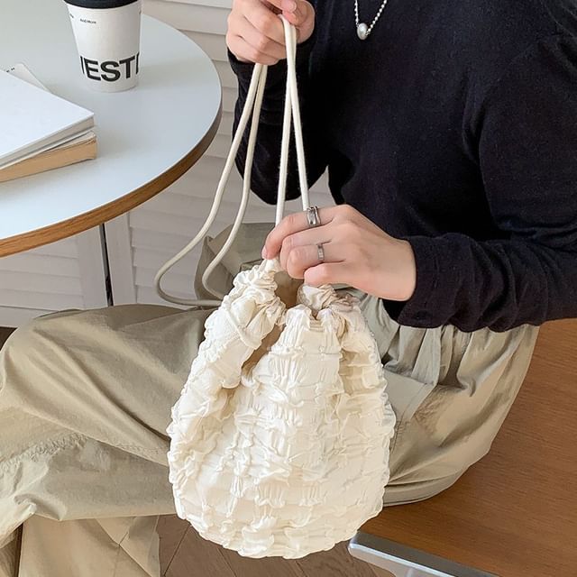 Plain Shirred Bucket Bag – SpreePicky