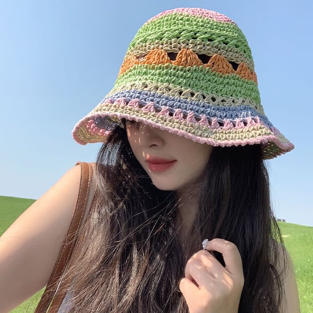 Patterned Straw Hat – SpreePicky