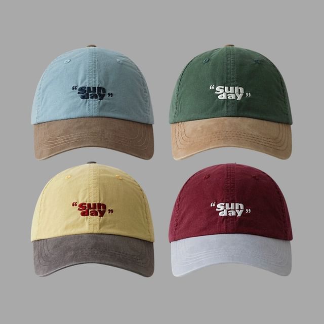Two Tone Lettering Embroidered Baseball Cap – SpreePicky