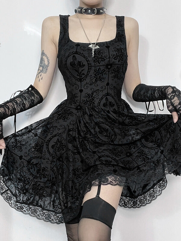 Vintage Goth Lace Dress – SpreePicky