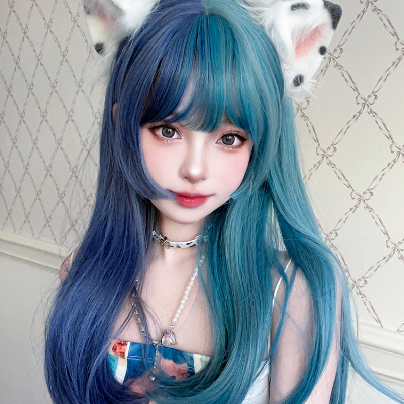 Harajuku Half Blue and Half Teal Wig ON1468 – SpreePicky