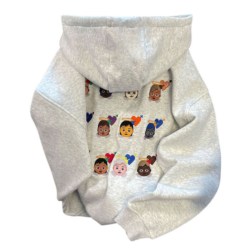 Angel Emoji Embroidery Hoodie – SpreePicky
