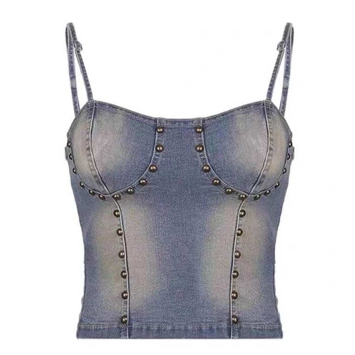 Vintage Denim Rivet Top – SpreePicky