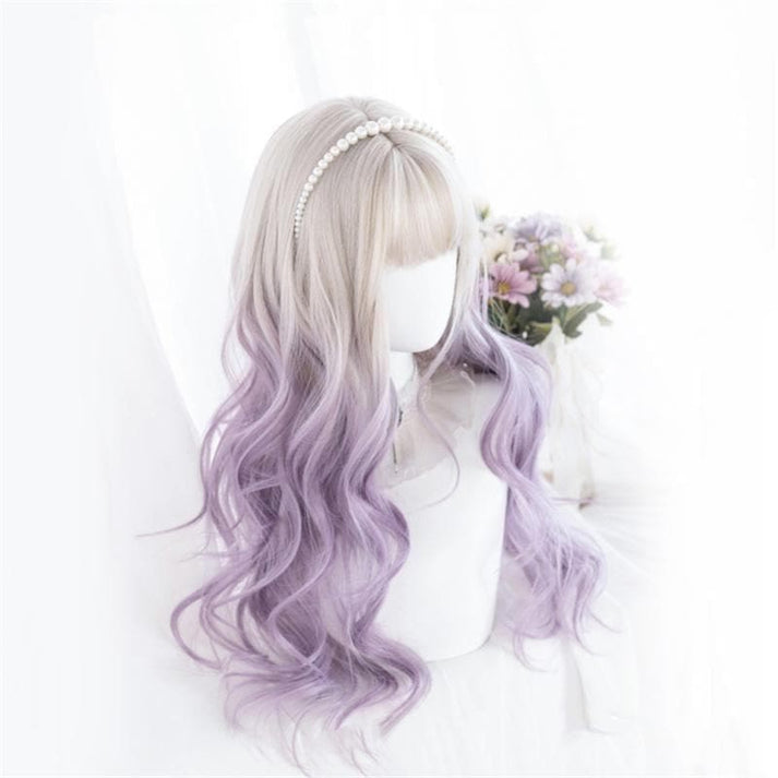 Cute Pastel Silver Light Purple Curly Princess Lolita Wig MK16063 ...