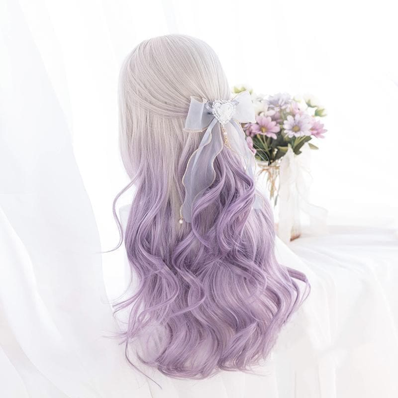 Cute Pastel Silver Light Purple Curly Princess Lolita Wig MK16063 ...