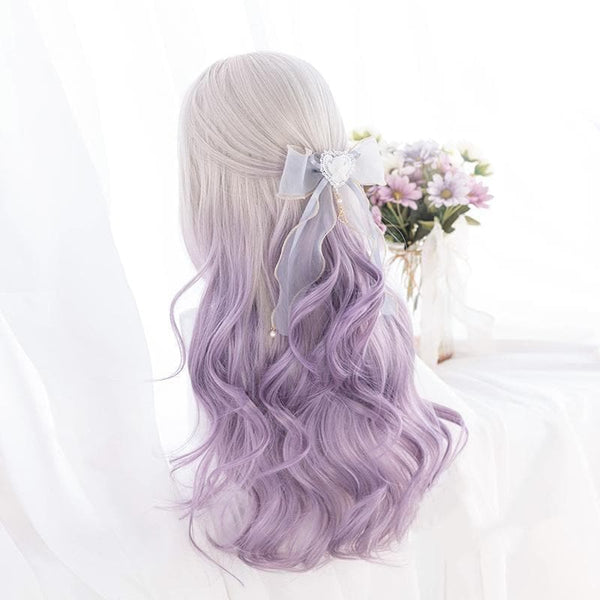 Cute Pastel Silver Light Purple Curly Princess Lolita Wig MK16063 ...